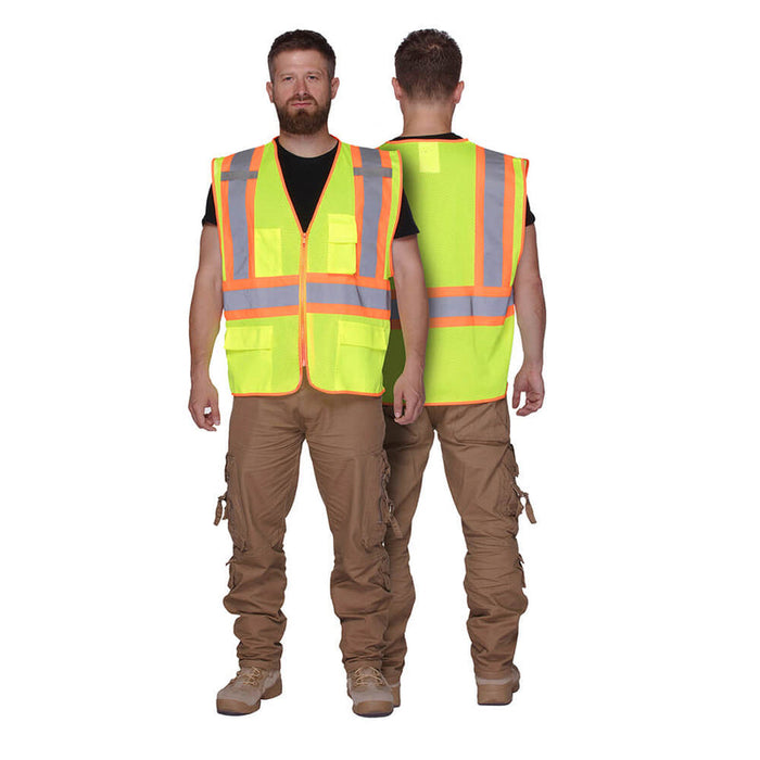 KAYGO® KG0100 ANSI Type R Class 2 Reflective Vest with Pockets and Zipper