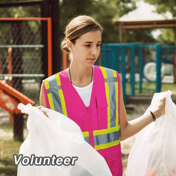 KAYGO® KG0100 ANSI Type R Class 2 Reflective Vest with Pockets and Zipper